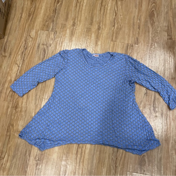 Tianello | Tops | Tianello Yuko Xl Periwinkle Blue Knit Jersey Jacquard ...